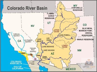 Colorado River | UPSC | Origin, Dams, Drainage Areas, Tributary